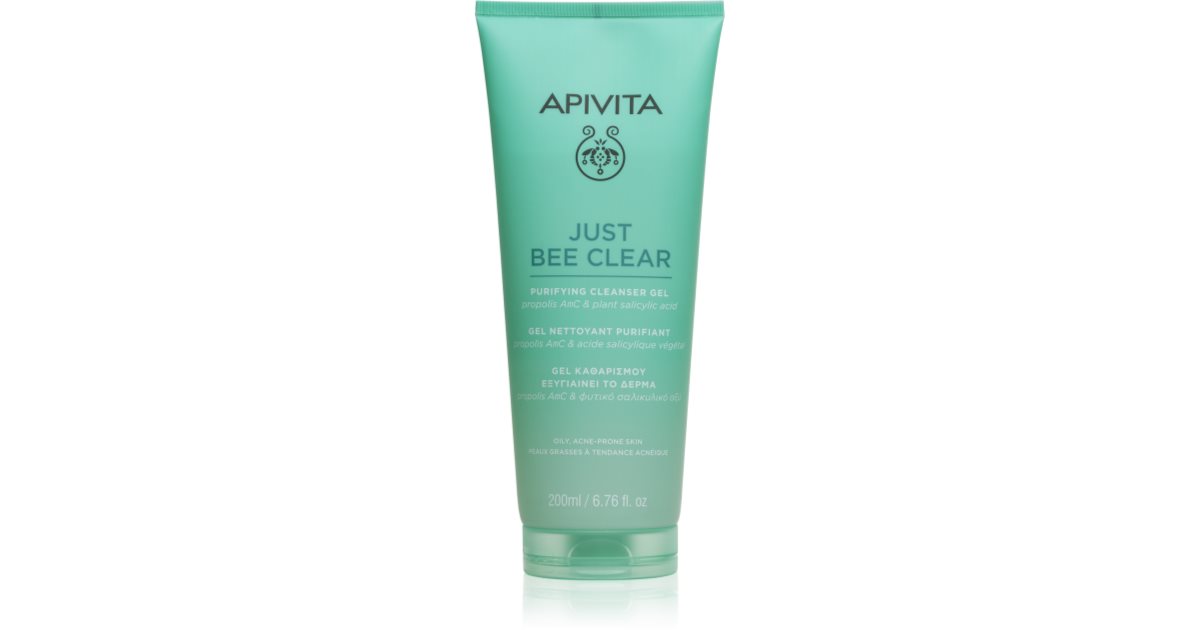 Apivita Just Bee Clear Purifying Cleanser Gel gel de curatare facial impotriva acneei recenzie ...