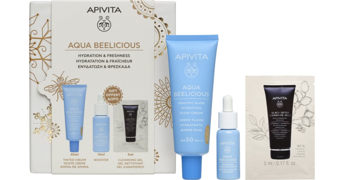 Apivita Aqua Beelicious Hydration & Natural Coverage Set Christmas gift set for radiance and ...