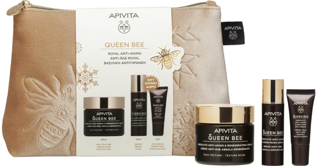 Apivita Queen Bee Gift Pouch (with Rich Cream) gift set with anti ...