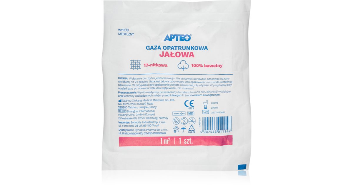 Apteo Sterile Gaze 1 m² Wundgaze für die Behandlung von kleinen ...