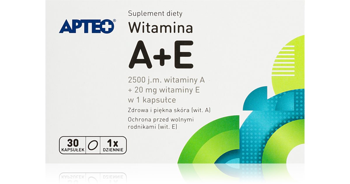 Apteo Witamina A+E kapsułki do ochrony komórek przed stresem oksydacyjnym