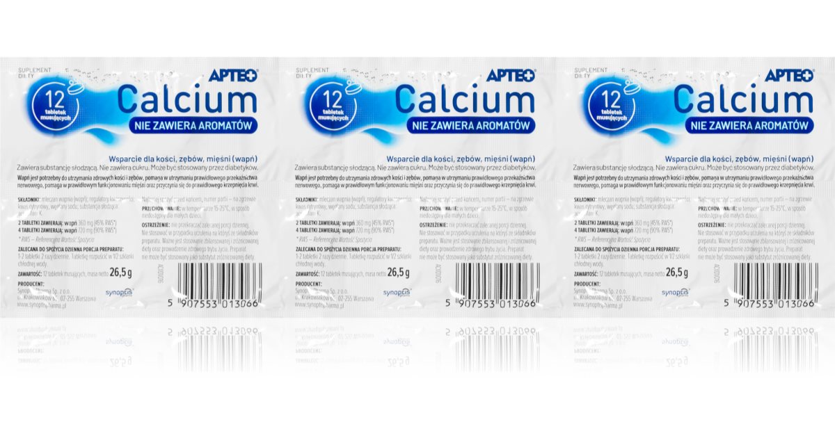 Apteo Calcium bezsmakowe tabletki musujące do wspomagania zdrowia kości ...