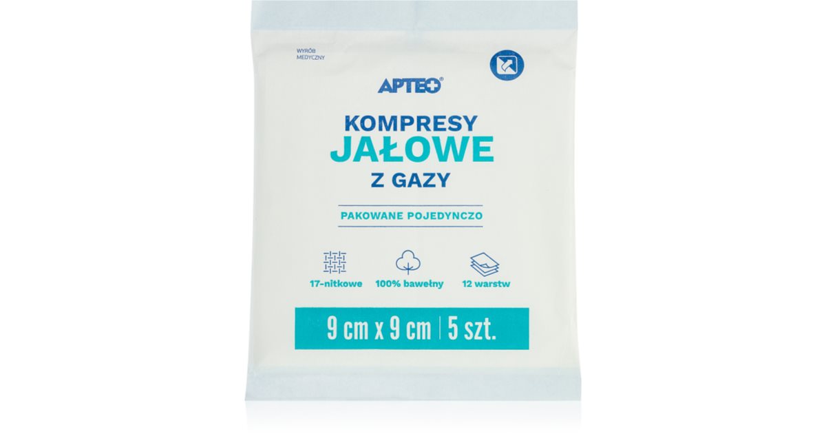 Apteo Kompresy jałowe 9 cm x 9 cm | notino.pl