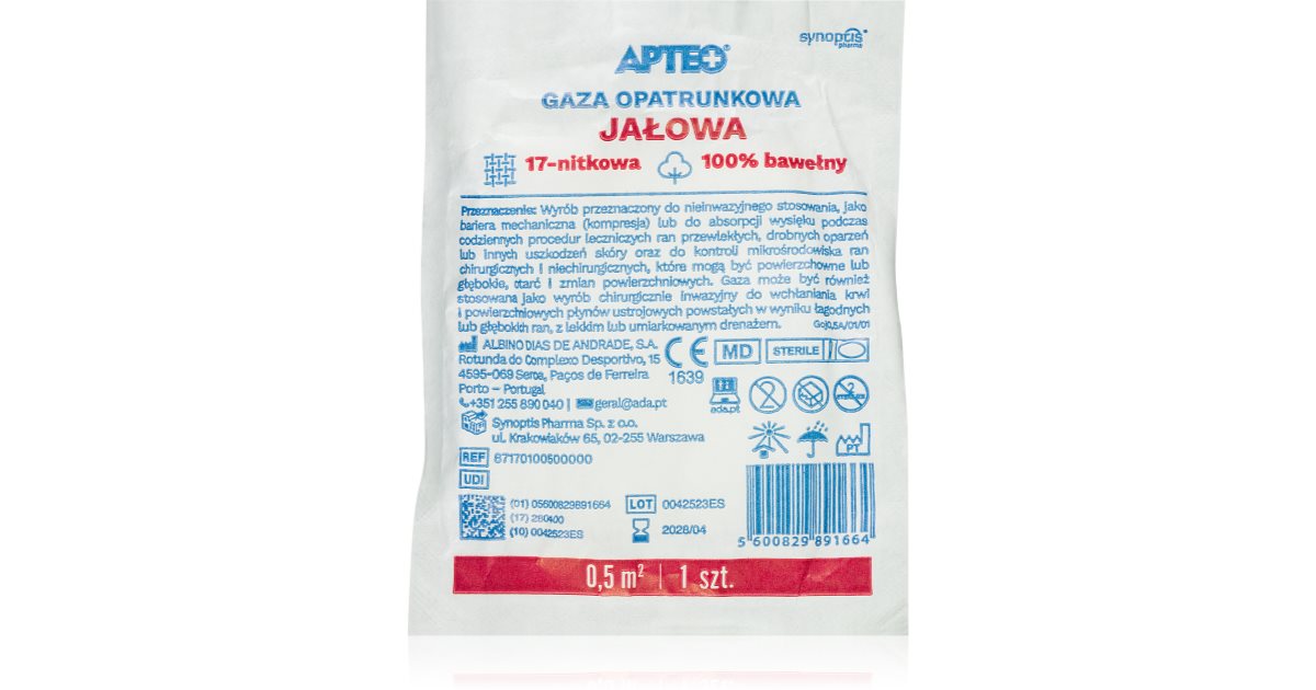 Apteo Sterile Gaze 0,5 m2 Wundgaze für die Behandlung von kleinen ...