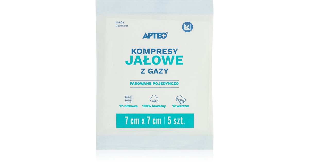 Apteo Kompresy jałowe 7 cm x 7 cm | notino.pl