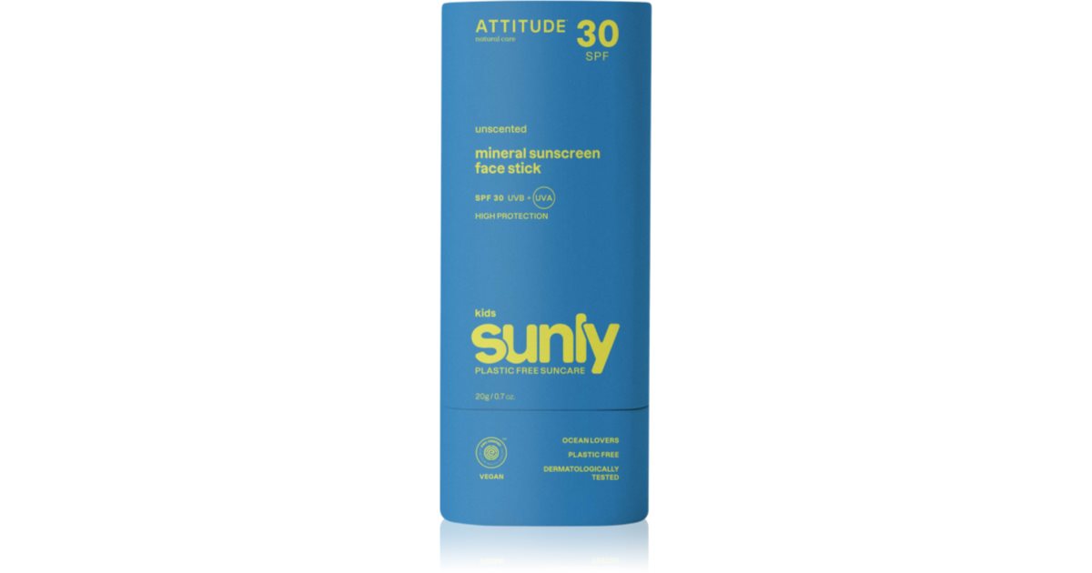 Attitude Sunly Kids Face stick krem mineralny do opalania w sztyfcie
