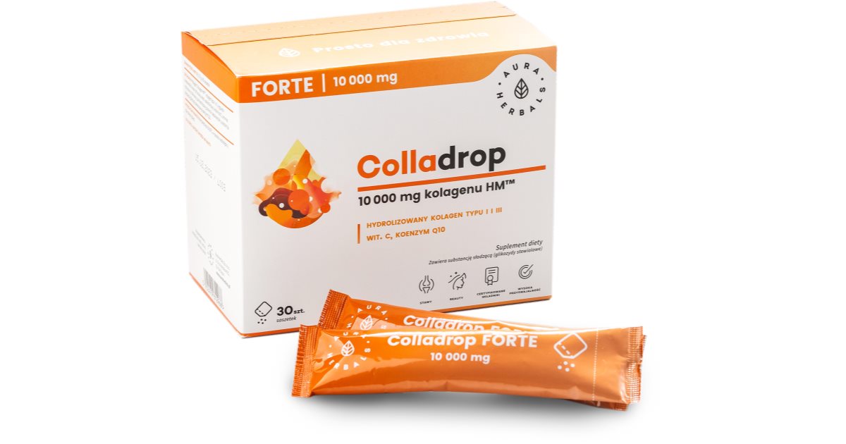 Aura Herbals Colladrop Forte 10 000 mg marine collagen for beautiful ...