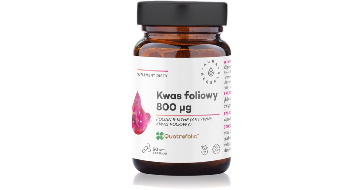 Aura Herbals Kwas foliowy 800 μg Quatrefolic | notino.pl