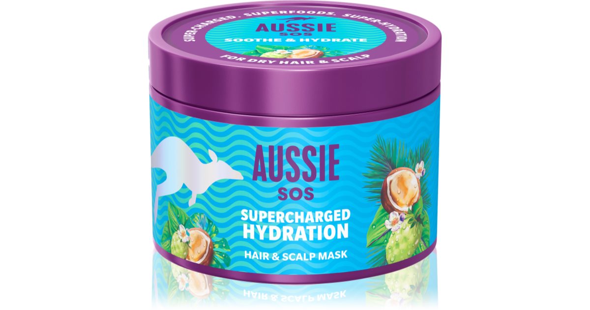 Aussie SOS Supercharged Hydration masque hydratant apaisant cheveux et ...