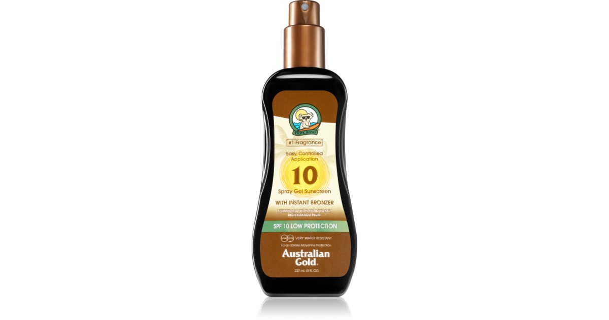 Australian Gold Spray Gel Sunscreen With Instant Bronzer protective ...