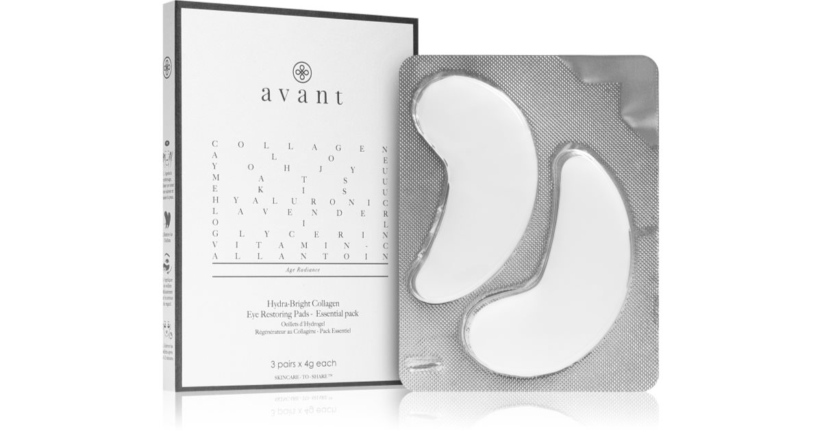 Avant Age Radiance Hydra-Bright Collagen Eye Restoring Pads Kollagen ...