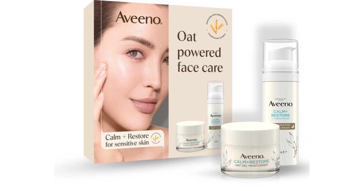 Aveeno Calm + Restore set per la cura del viso per pelli secche e ...