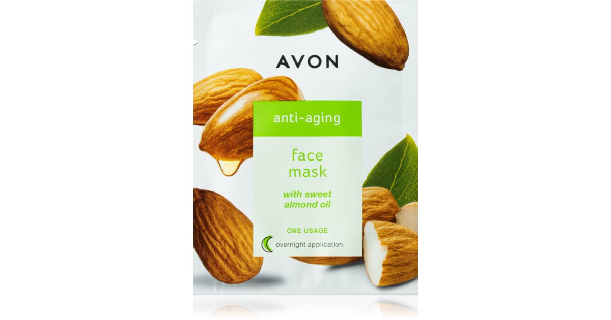 Avon Face Mask Anti-Aging masque visage rajeunissant à l'huile d'amande ...