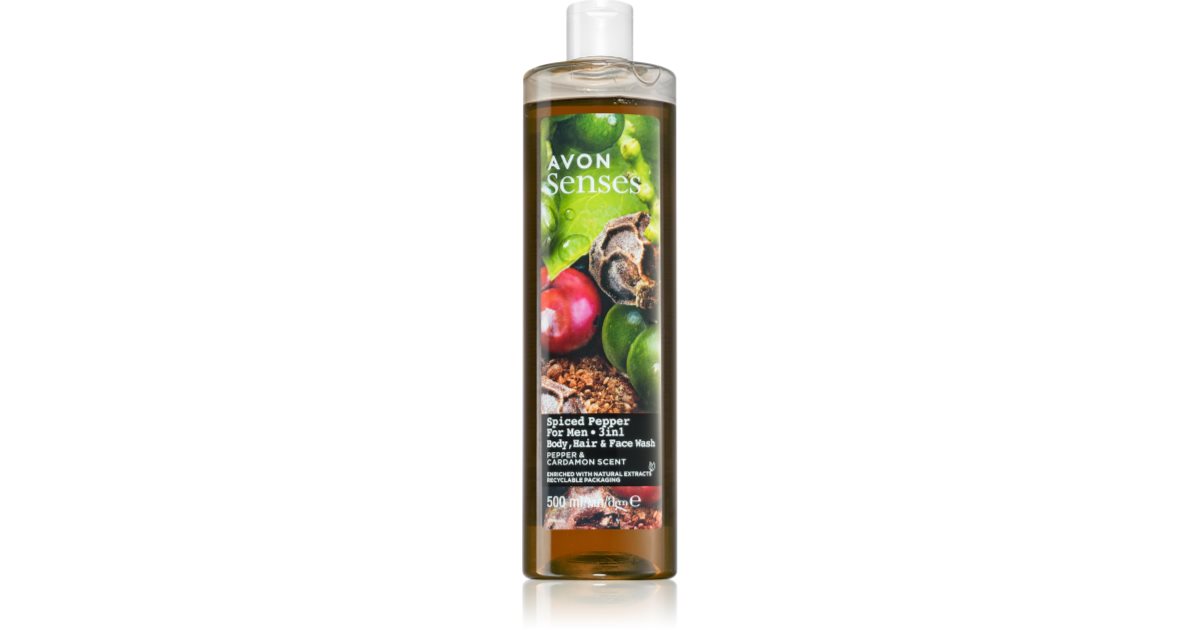 Avon Senses Spiced Pepper Shampoo, Conditioner und Duschgel 3 in 1 ...