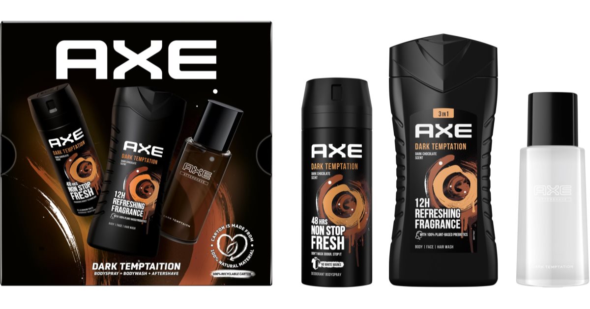 Axe Dark Temptation Kinkekomplekt (näole, kehale ja juustele) meestele ...