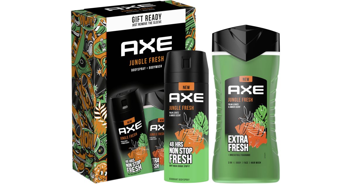 Axe Jungle Fresh подаръчен комплект за тяло за мъже Palm Leaves & Amber ...