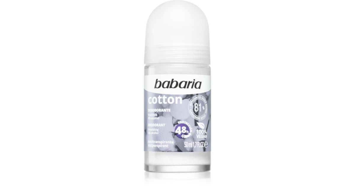 Babaria Deodorant Cotton antiperspirant roll-on with nourishing effect ...