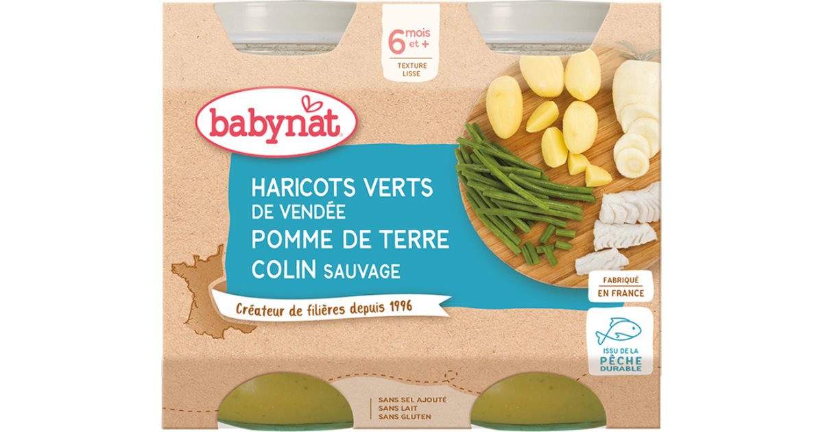 Babybio BIO zemiaky a zelené fazuľky s aljašskou treskou detský príkrm ...