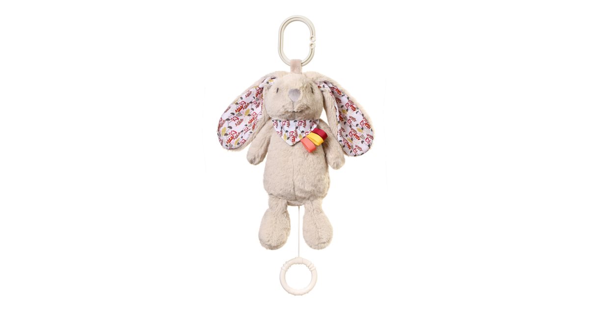 BabyOno Have Fun Musical Toy Rabbit Milly contrast hanging toy with ...