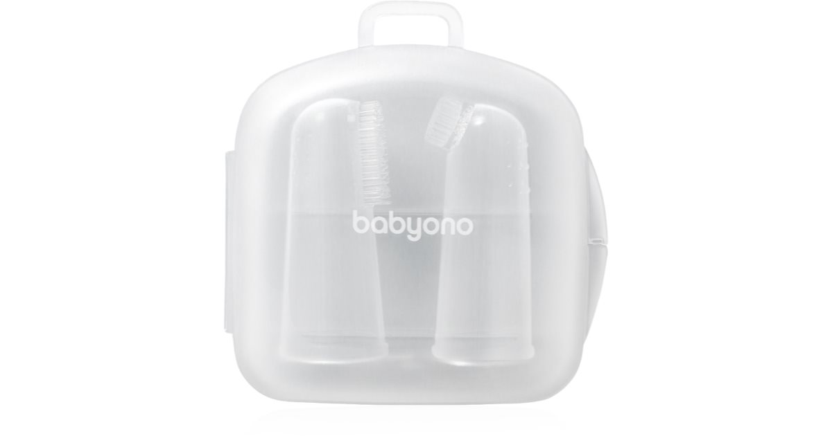 BabyOno Silicone Toothbrush Kinderzahnbürste zum Aufstecken auf den ...