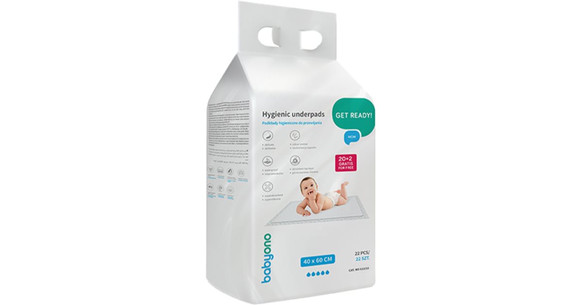 BabyOno Get Ready Hygienic Underpads disposable changing mats | notino.ie
