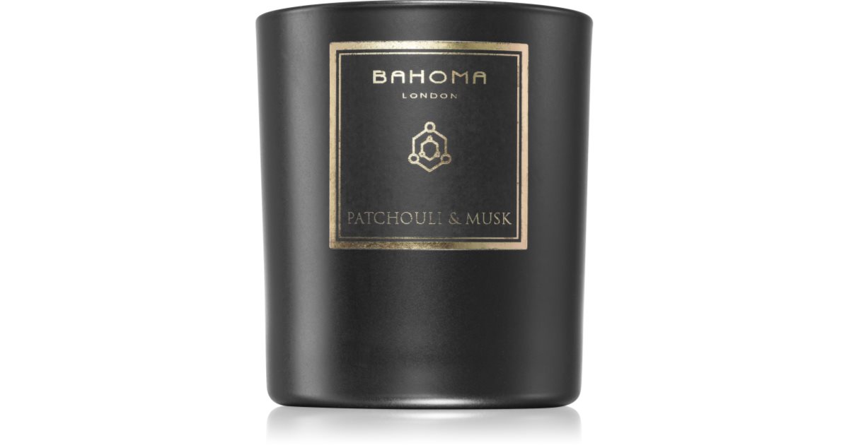 Bahoma London Obsidian Black Collection Patchouli & Musk vela perfumada ...