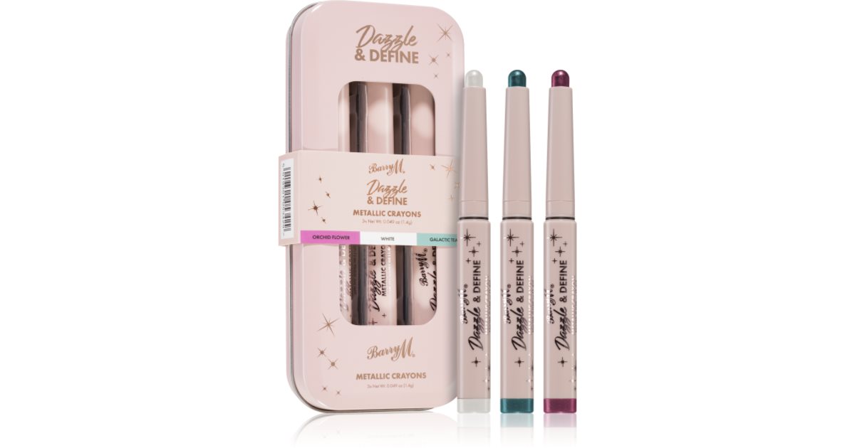 Barry M Dazzle & Define Metallic Crayon metallic eyeliner economy pack ...