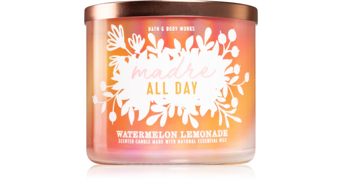 Bath And Body Works Madre All Day Watermelon Lemonade Vela Perfumada