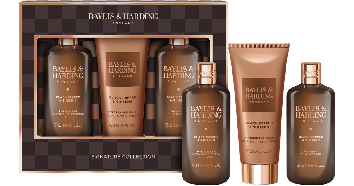 Baylis & Harding Black Pepper & Ginseng gift set for body and face ...