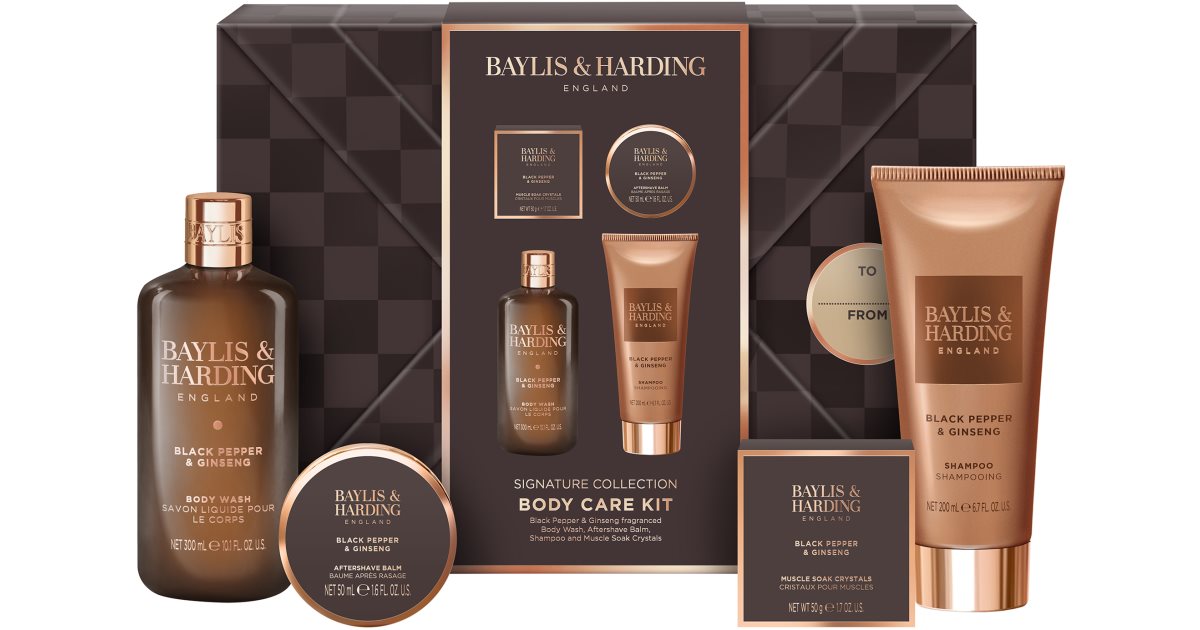 Baylis & Harding Black Pepper & Ginseng gift set for the shower ...