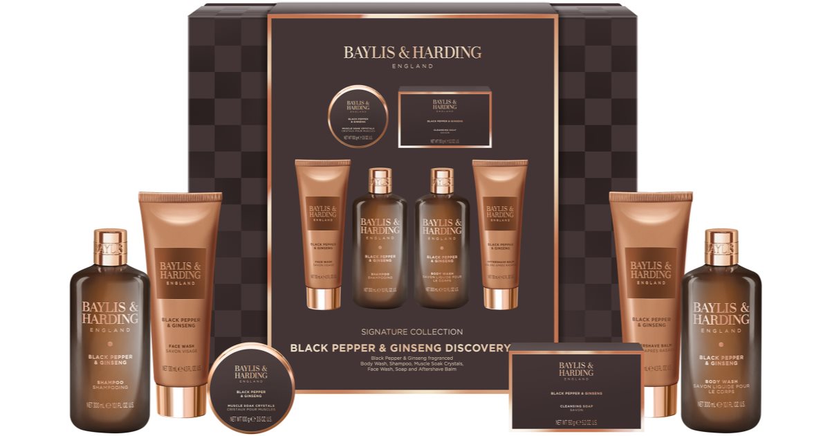 Baylis & Harding Black Pepper & Ginseng coffret cadeau pour le bain ...