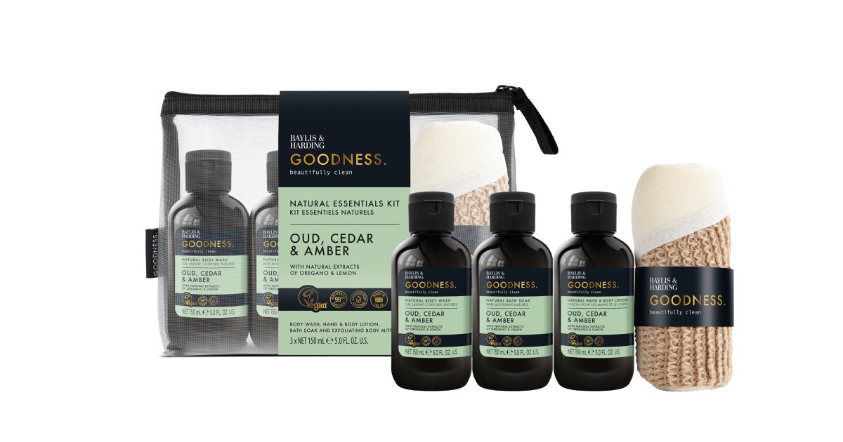 Baylis & Harding Goodness Oud, Cedar & Amber подаръчен комплект за вана ...