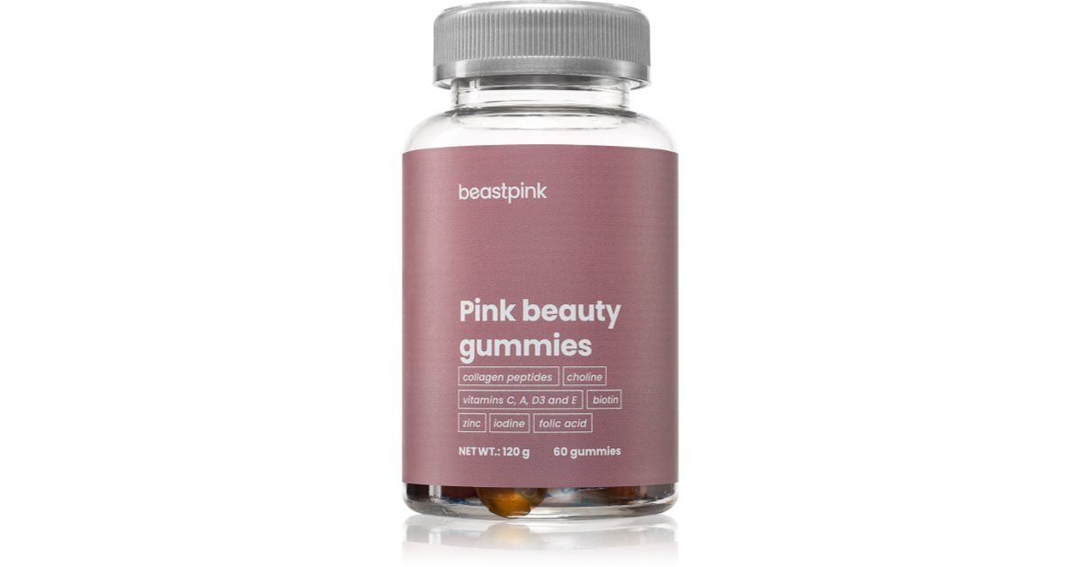 BeastPink Pink Beauty Gummies Chewable Soft Capsules for beautiful hair ...