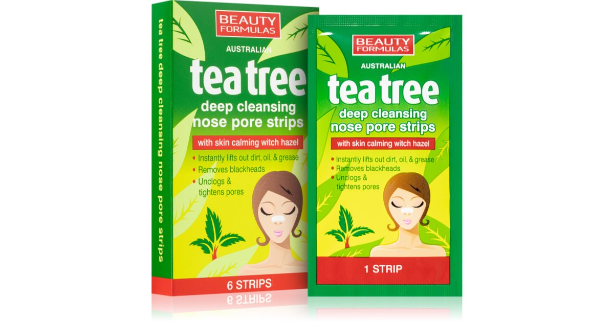 Beauty Formulas Tea Tree patch purifiant anti-pores dilatés du nez ...