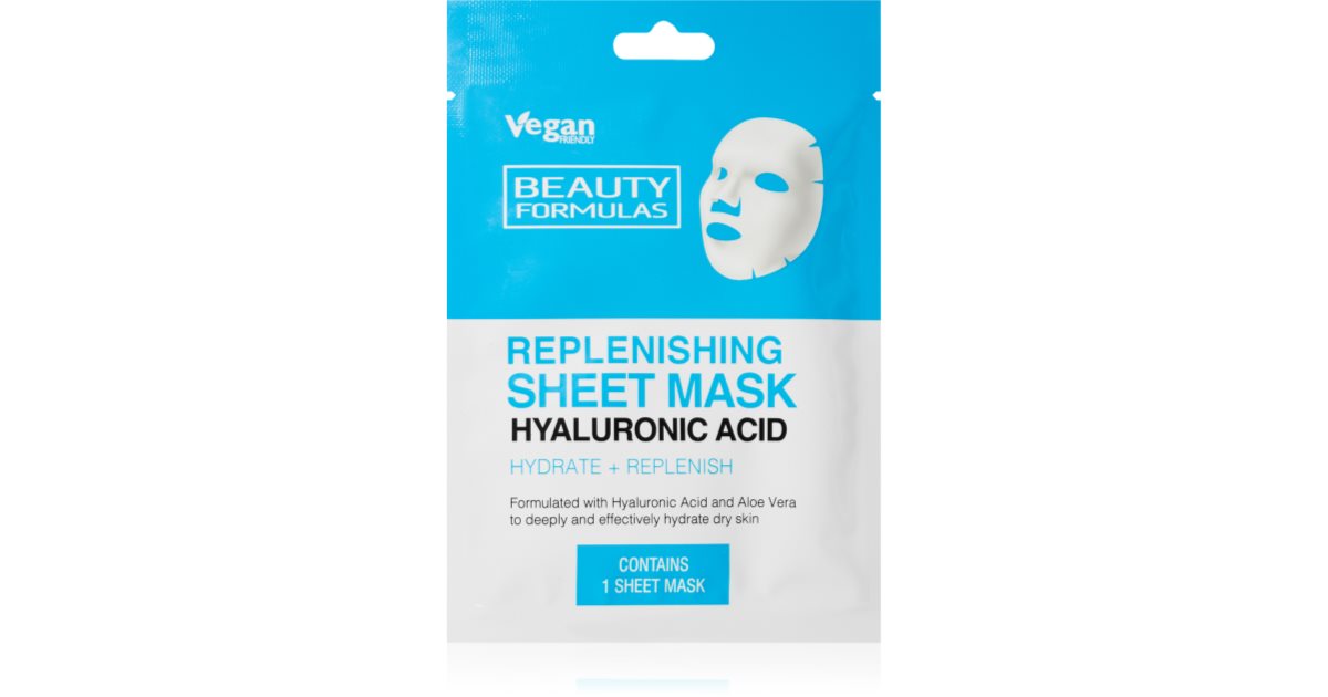 Beauty Formulas Hyaluronic Acid nourishing face sheet mask | notino.ie