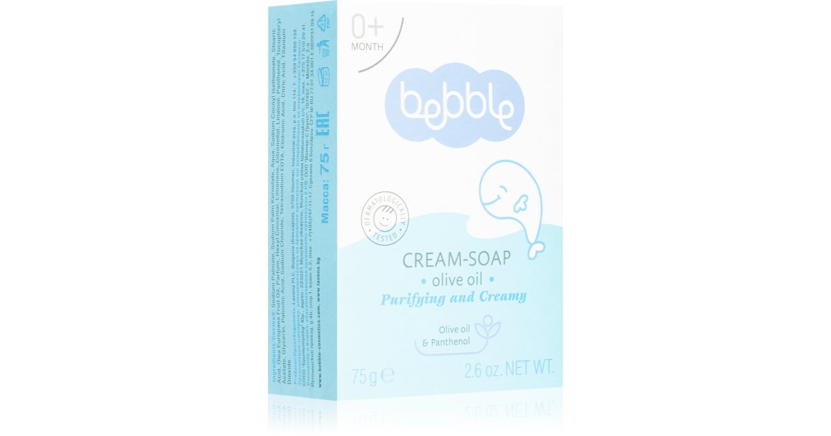 Bebble Cream-Soap Olive oil & Panthenol creamy soap with olive oil ...