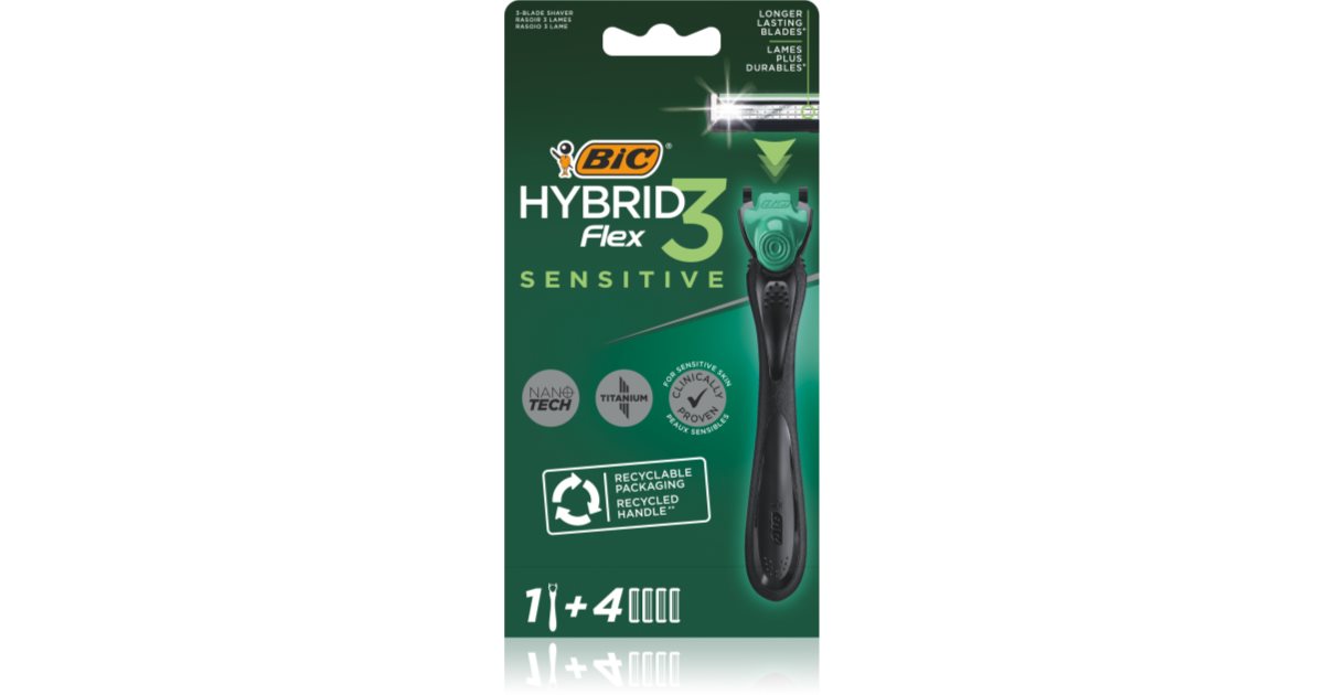 BIC FLEX3 Hybrid Sensitive Shaver + replacement blades | notino.ie