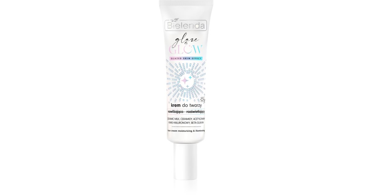 Bielenda GLAZE & GLOW creme hidratante e iluminador para rosto para ...