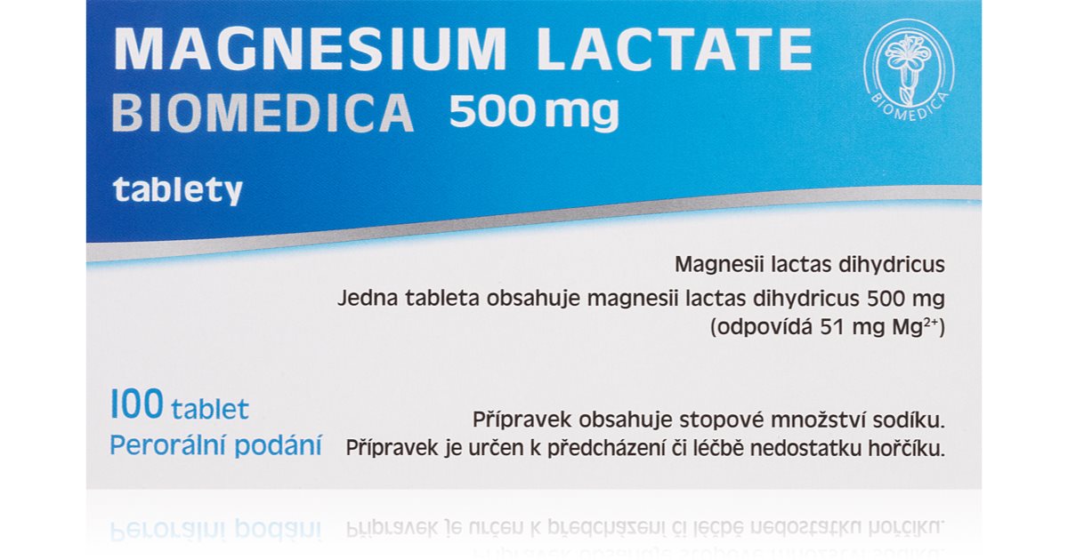 Biomedica Magnesium Lactate 500 mg tablety k prevenci a odstranění ...
