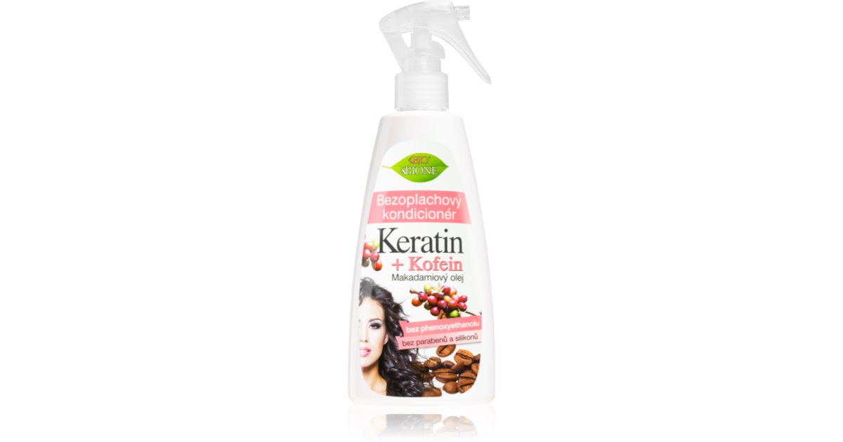 Bione Cosmetics Keratin + Kofein après-shampoing sans rinçage en spray ...