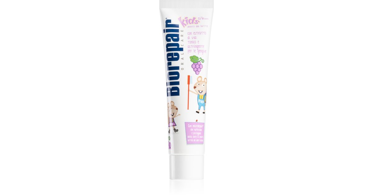 Biorepair Kids 0-6 Grape Toothpaste for Children to restore dental ...
