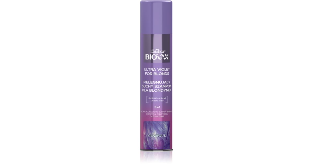 Biovax Glamour Ultra Violet For Blonds shampoing sec pour cheveux ...