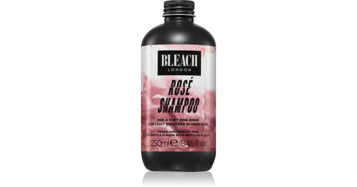 Bleach London Rosé Road Rosé champú tonificante para cabello rubio ...