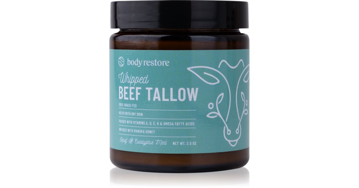 Body Restore Whipped Beef Tallow Balm Eucalyptus & Mint Nourishing Body ...