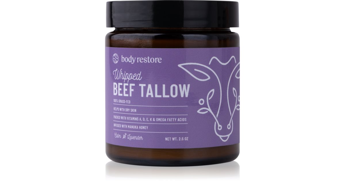 Body Restore Whipped Beef Tallow Balm Lavender Nourishing Body Cream ...