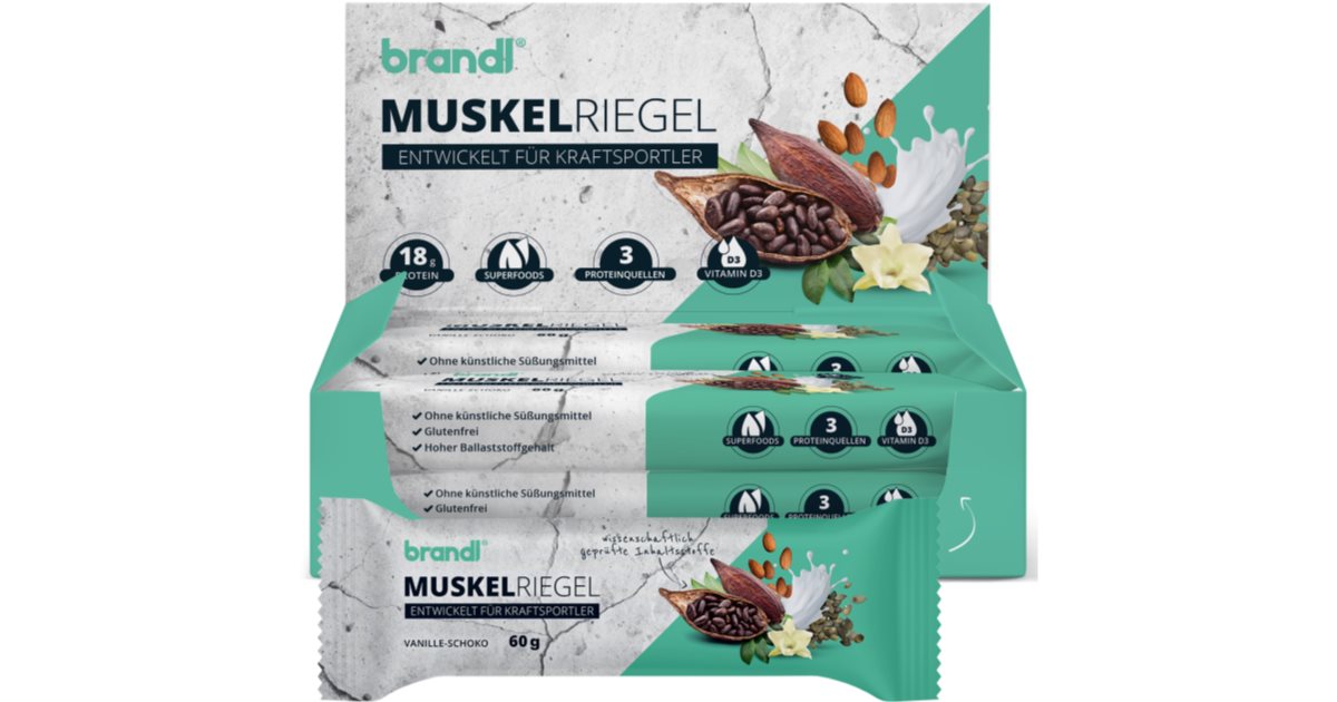 brandl Eiweiß-Riegel ohne künstliche Süßstoffe Muskelriegel ...