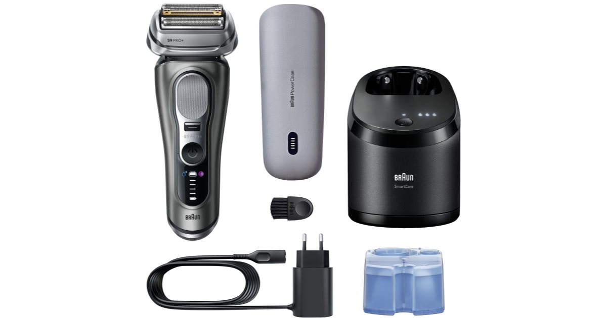 Braun Series 9 PRO+ 9675cc electric shaver with a cleaning and charging ...
