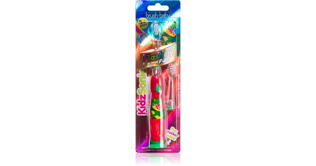 Brush Baby KidzSonic Dinosaur electric toothbrush + replacement heads ...