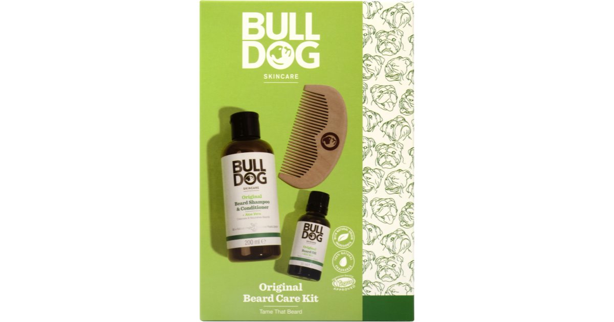 Bulldog Original Beard Care Kit Gift Set for men Peach Wood 10,4 cm ...