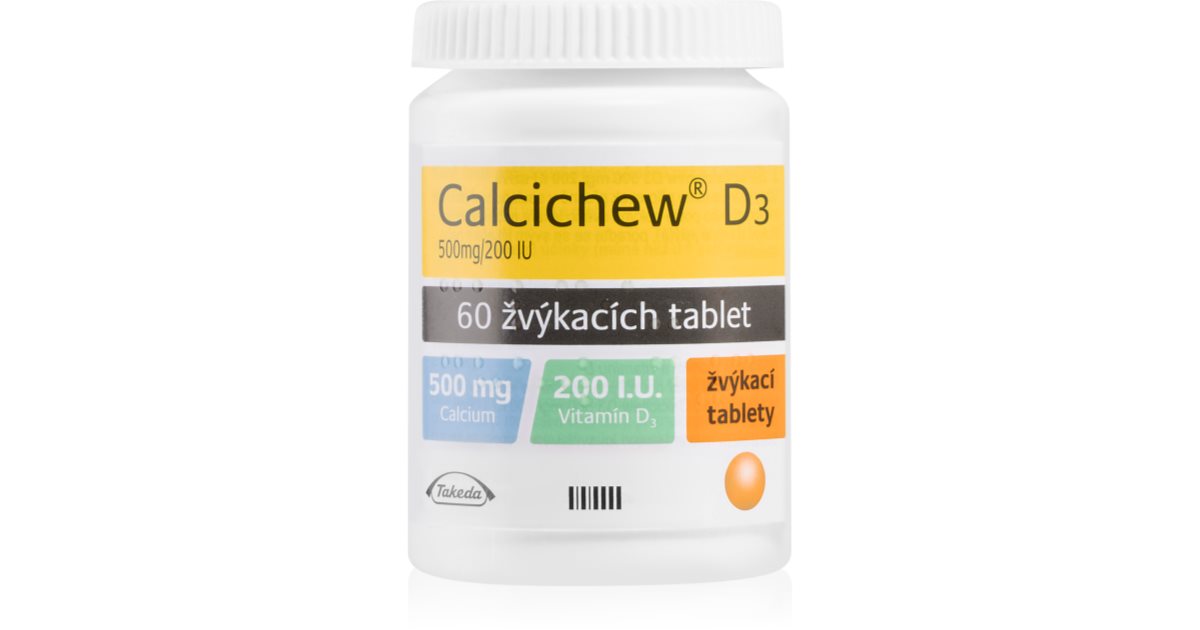 Calcichew Calcichew D3 500mg/200IU žvýkací tablety k prevenci a léčbě ...